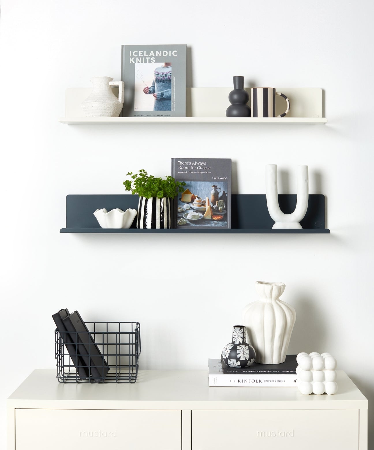 The Ledge in Chalk Large • White Floating Wall Shelf • Mustard Made ...
